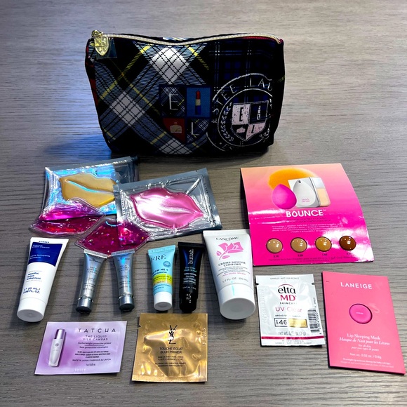 Estee Lauder | Bags | Estee Lauder Plaid Tartan Corner Zip Makeup ...